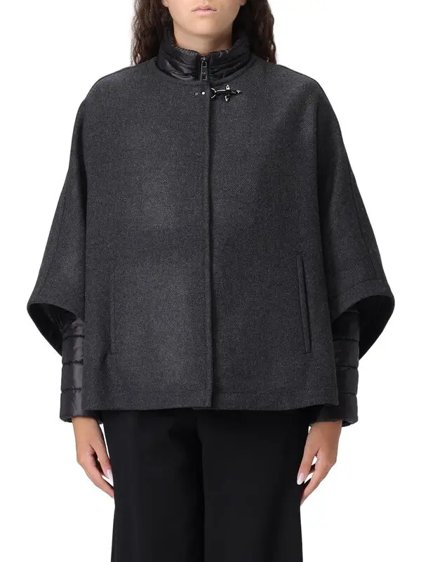 FAY Cape With Quilted Sleeves - Grey