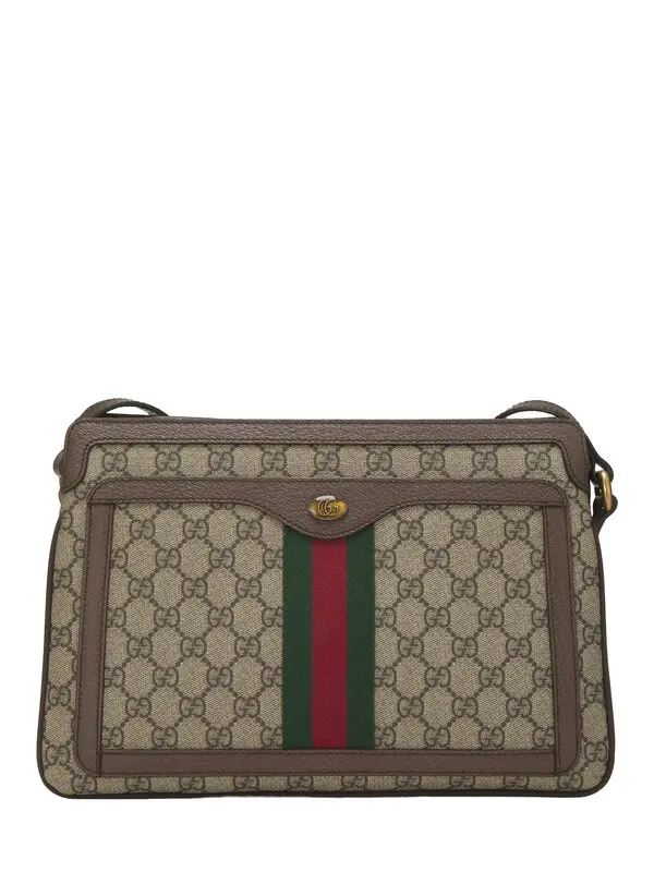 Gucci Gg Supreme Web Messenger - Brown