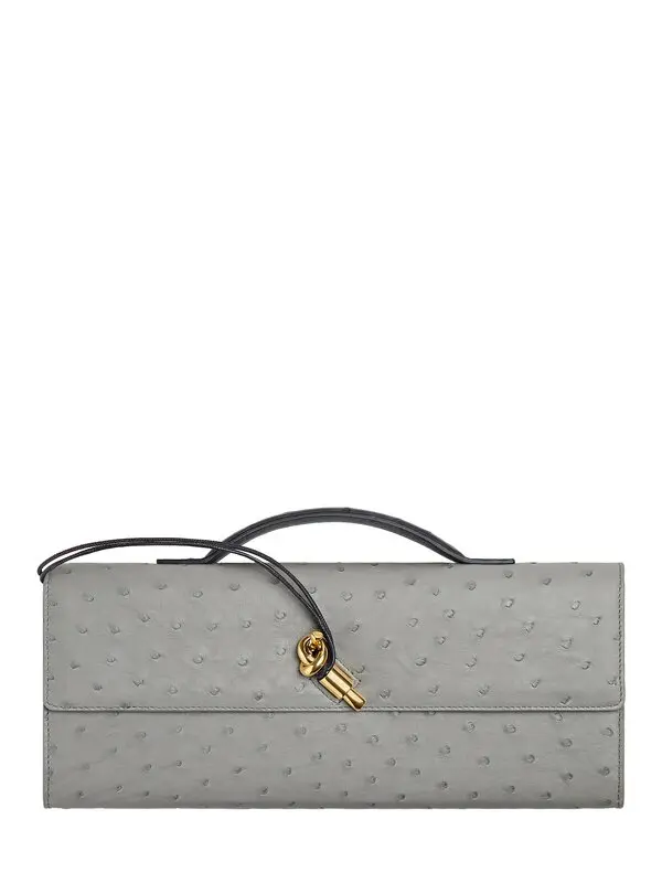Bottega Veneta Andiamo Top Handle Clutch - Sterling/nocturnal