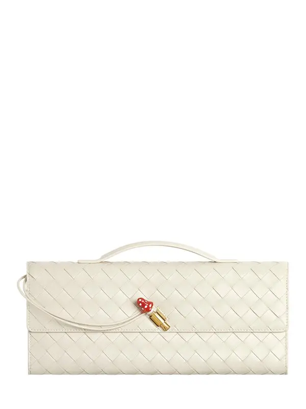 Bottega Veneta Andiamo Top Handle Clutch - Sea Salt