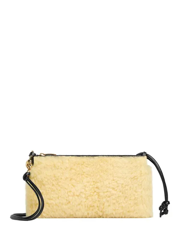 Bottega Veneta Andiamo Double Pouch - Popcorn/black