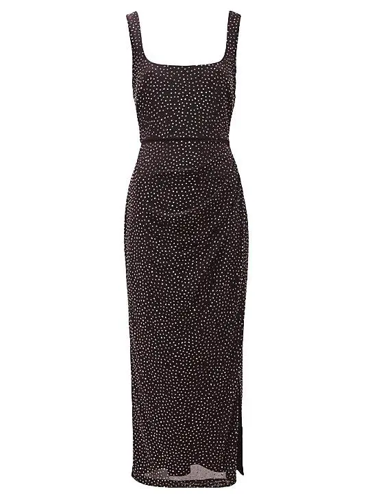 PHASE EIGHT Stud-embellished Stretch-woven Midi Dress - Brown