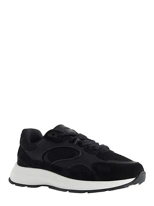 ARNE Circuit Suede, Leather And Mesh Trainers - White/blk