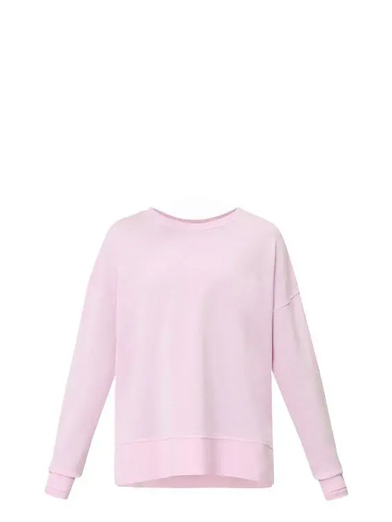 Sweaty Betty Longline Cotton-blend Sweatshirt - Frost Pink