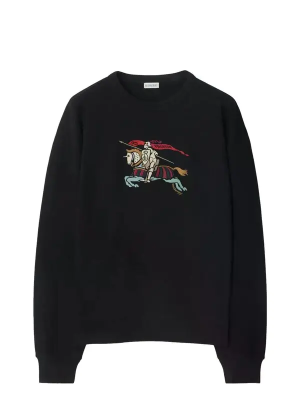 Burberry Equestrian Knight Crewneck Sweatshirt - Black
