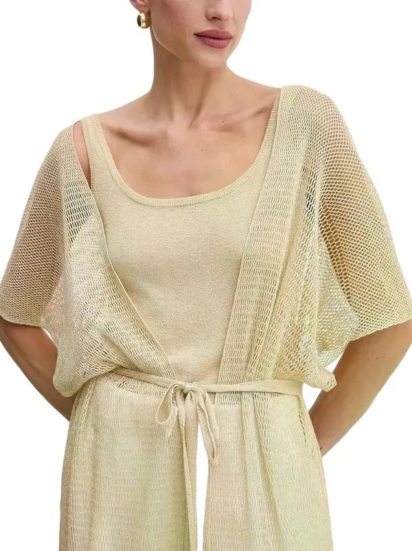 Liviana Conti Fringed Long Cardigan - Neutrals