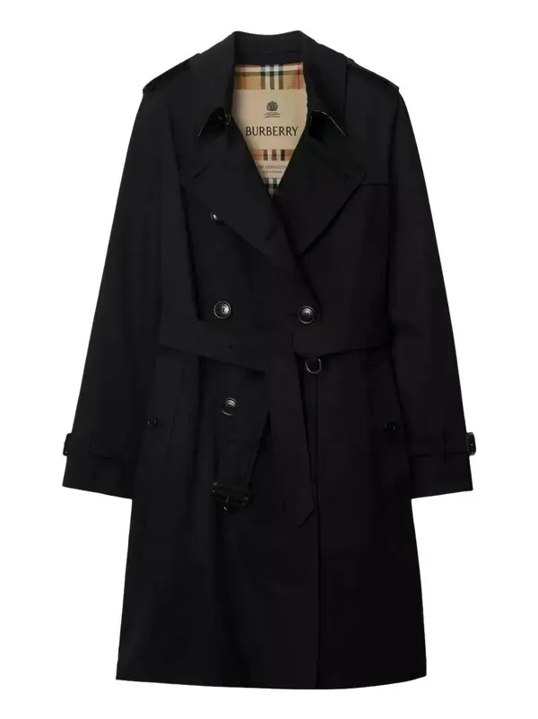 Burberry Belted Double-breasted Trench Coat - Black
