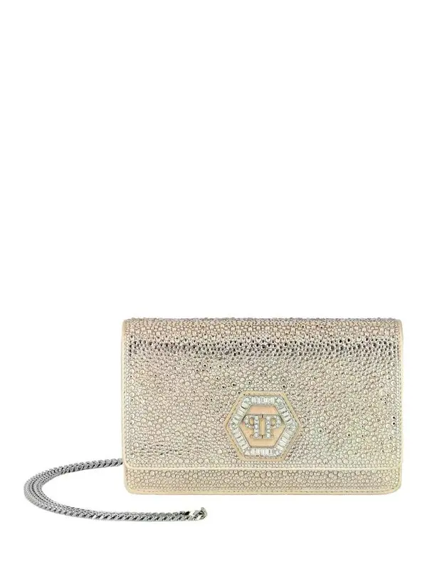 Philipp Plein Hexagon Rhinestone Bag - Neutrals