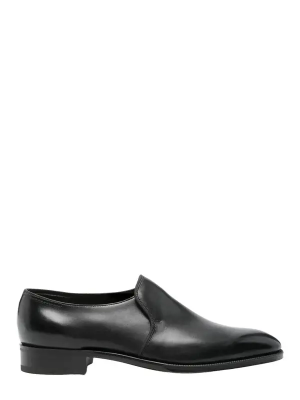 John Lobb Leather Slip-on Loafers - Black
