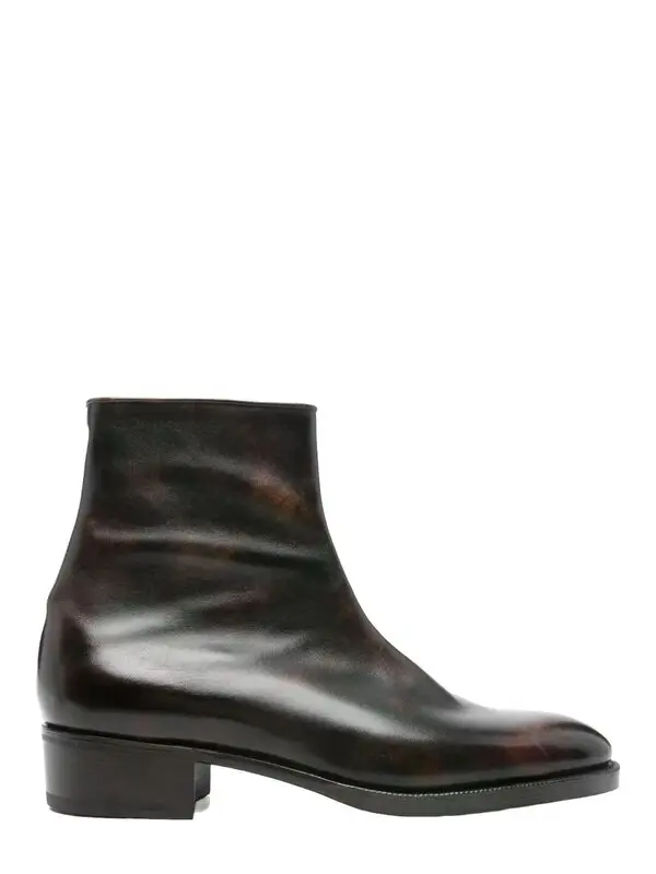 John Lobb Leather Zipped Ankle Boots - Brown
