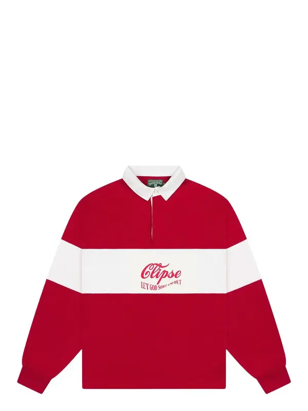 DENIM TEARS X Clipse Rugby Shirt - Red