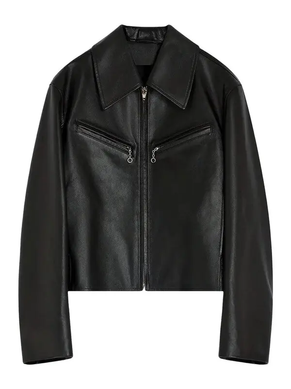 LEMAIRE Boxy Leather Blouson - Brown