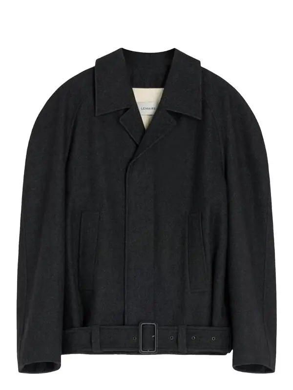 LEMAIRE Raglan Sleeve Short Coat - Black