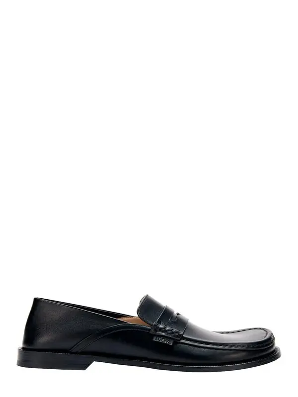 Loewe Campo Folding Leather Penny Loafers - Black