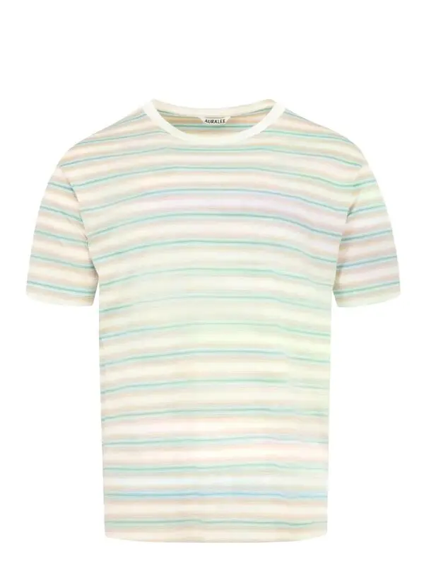 Auralee Striped T-shirt - Neutrals