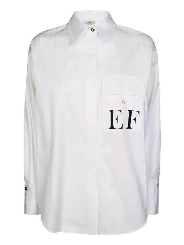 Elisabetta Franchi Striped Cotton Shirt - White