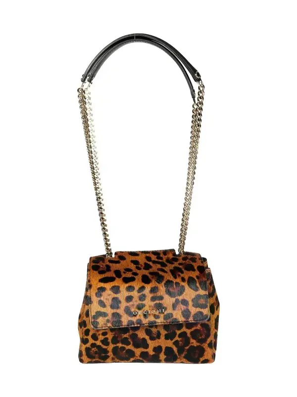 ORTIGNI Leopard Print Sveva Xs Bag - Brown