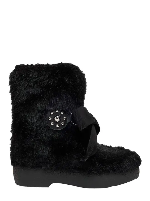Valentino Garavani Faux-fur Winter Booties - Black