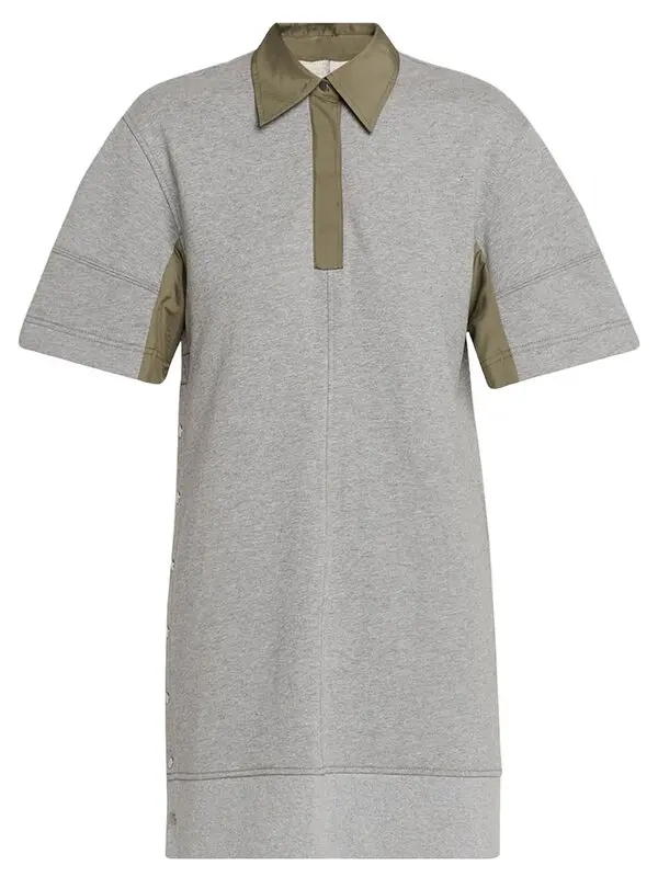 3.1 Phillip Lim Short-sleeve Mini Polo Shirtdress - Grey Melange-army