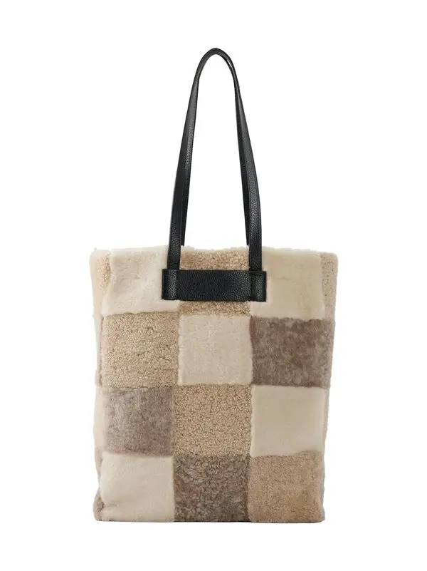 Bogner Hochalp Alexandria Shearling Tote Bag - Cream/greige