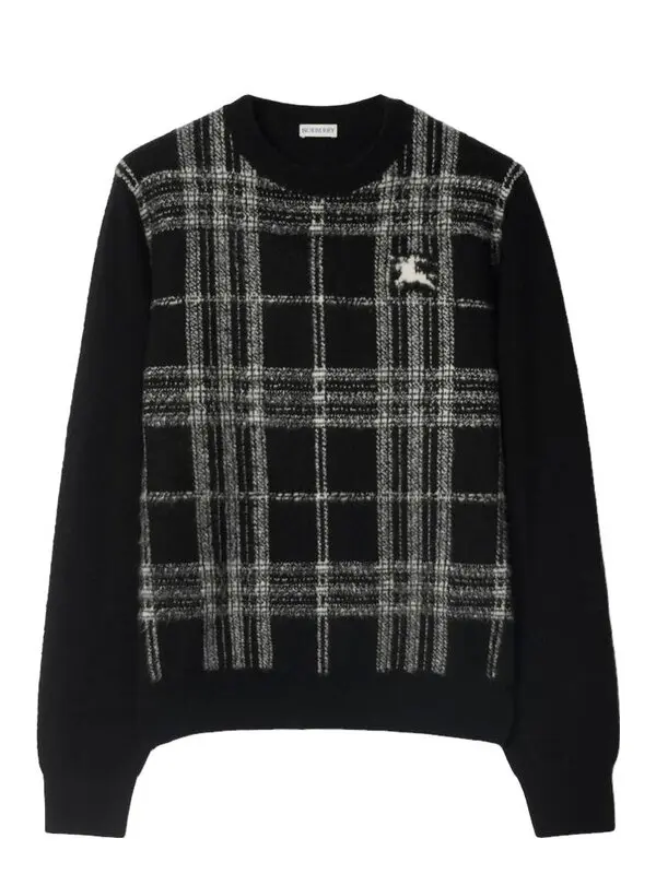 Burberry Check Wool Sweater - Black/white