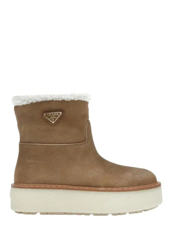 Prada Suede Booties - Cinnamon