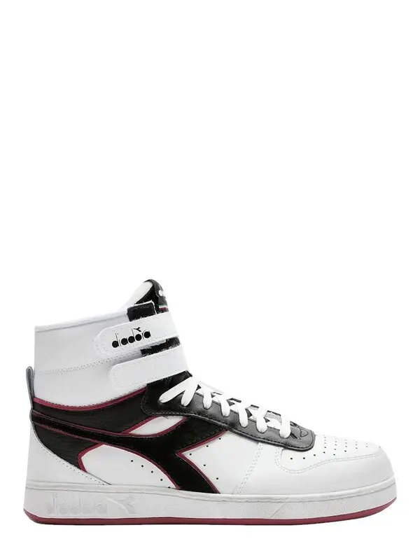 DIADORA Magic Basket Mid Icona Leather Sneakers - White/red/granata