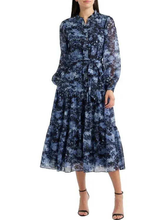 Kobi Halperin Floral Print Long Sleeve Maxi Dress - Midnight Multi
