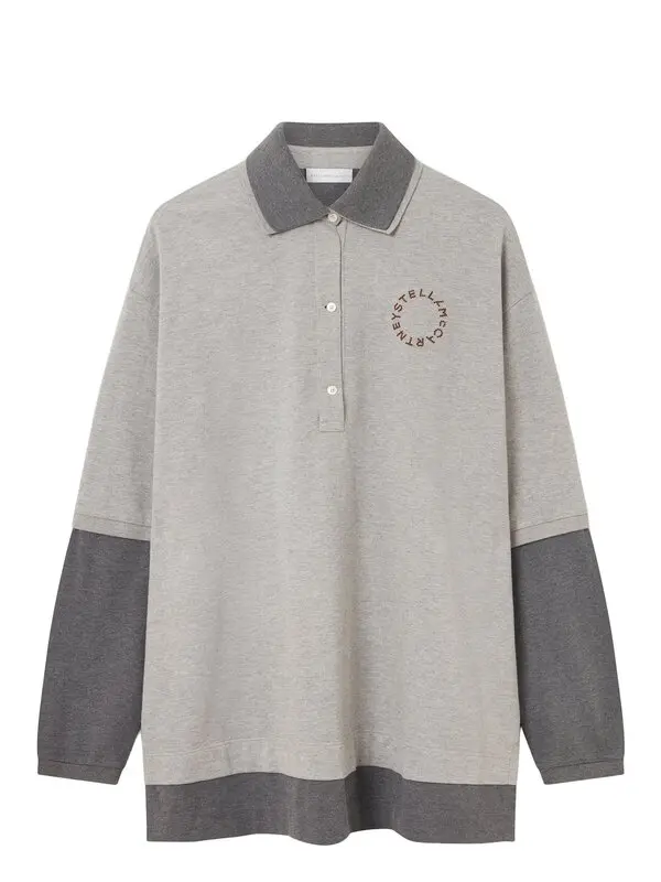 Stella McCartney Logo Paneled Rugby Shirt - Gray