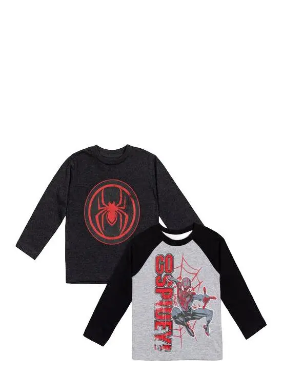 MARVEL 2-pack Long Sleeve T-shirts - Miles Morales Gray Gray