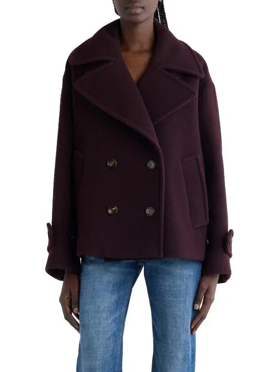 Chloé Wool Blend Double-breasted Coat - Deep Purple