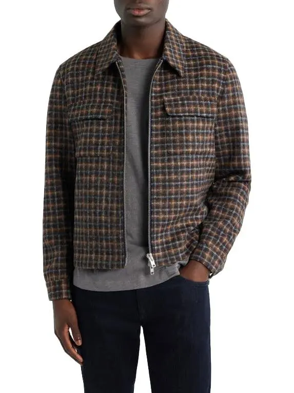WAX LONDON Osier Drawn Check Jacket - Navy /brown