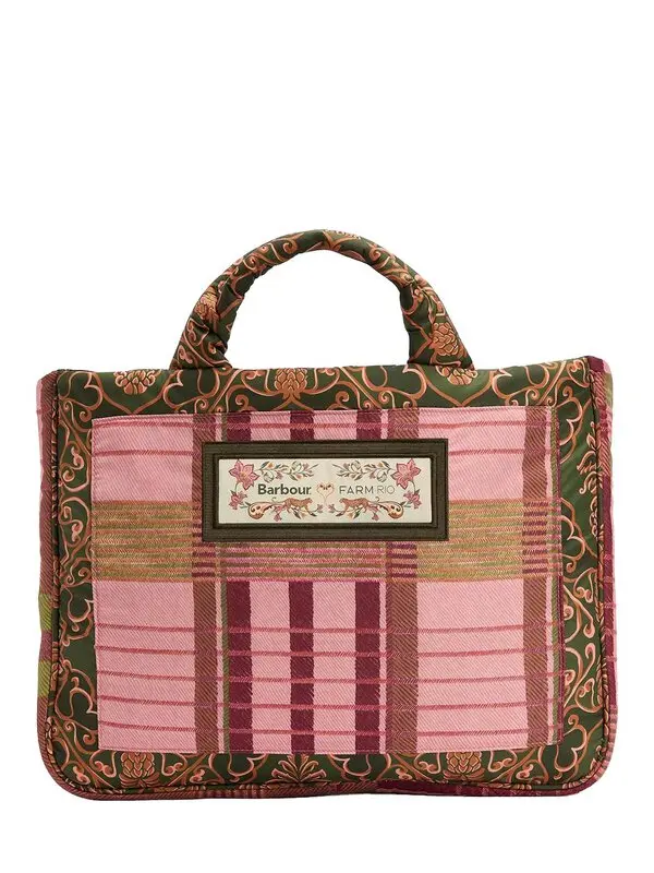 Barbour X Farm Rio Maria Clara Twill Tote - Pink Tartan