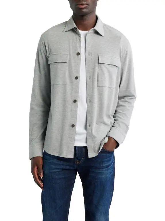 Scott Barber Scuba Knit Overshirt - Grey Heather