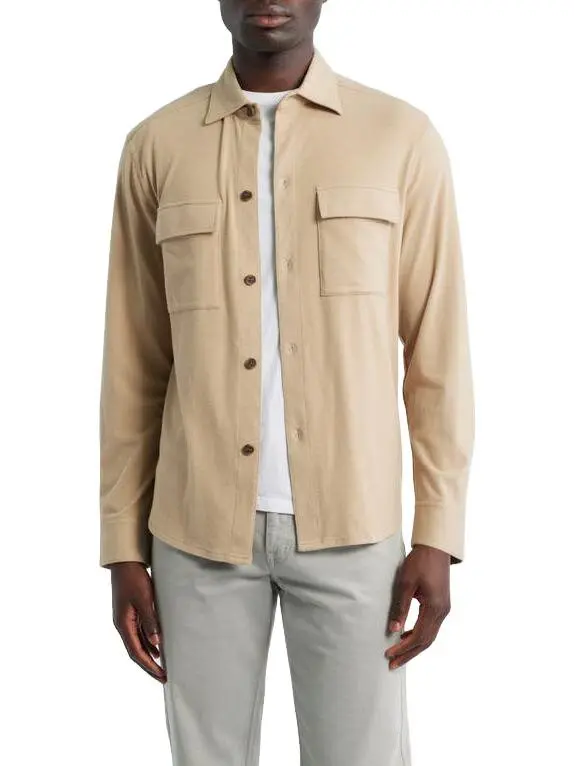 Scott Barber Scuba Knit Overshirt - Khaki