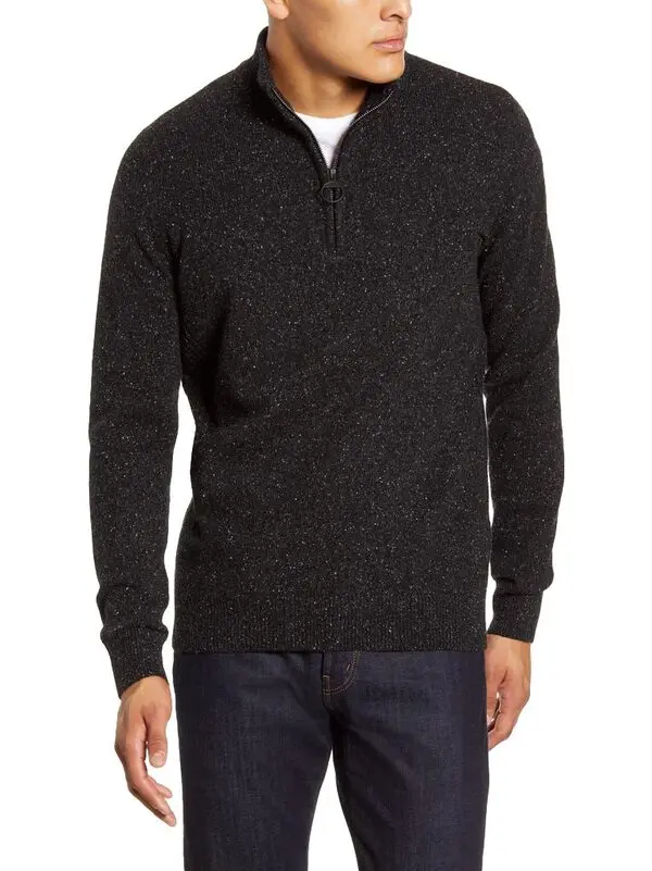 Barbour Tisbury Half Zip Pullover Sweater - Black