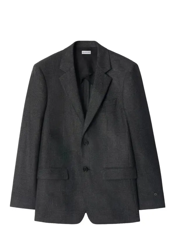 Burberry Check Wool Cashmere Tailored Jacket - Brown