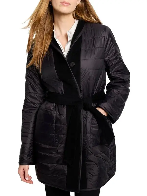 NIC+ZOE Reversible Belted Coat - Black Onyx