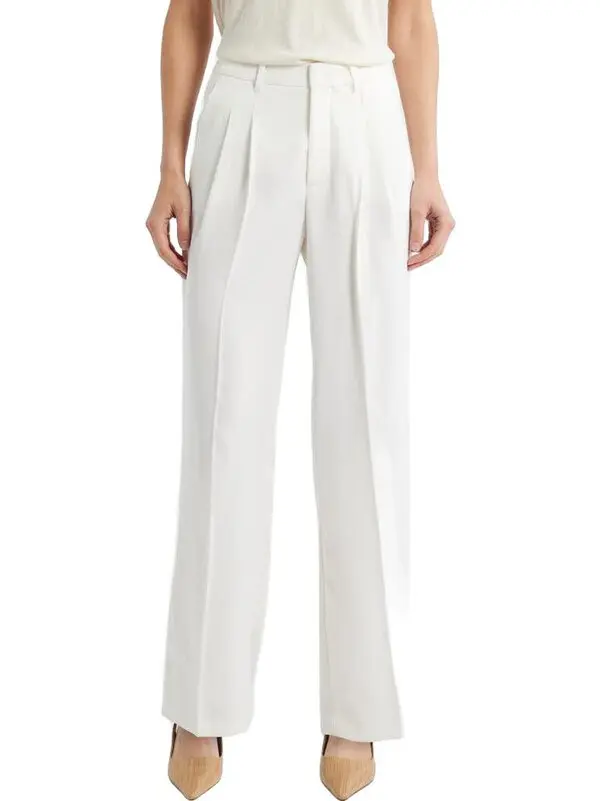 MAVI Pleated Straight Leg Pants - Coconut Milk