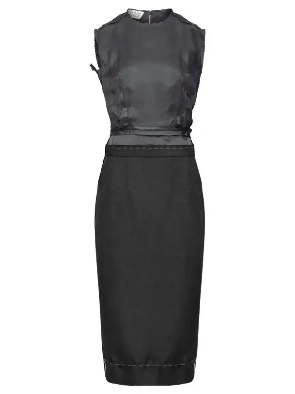 MAISON MARGIELA Panelled Pencil Dress - Grey