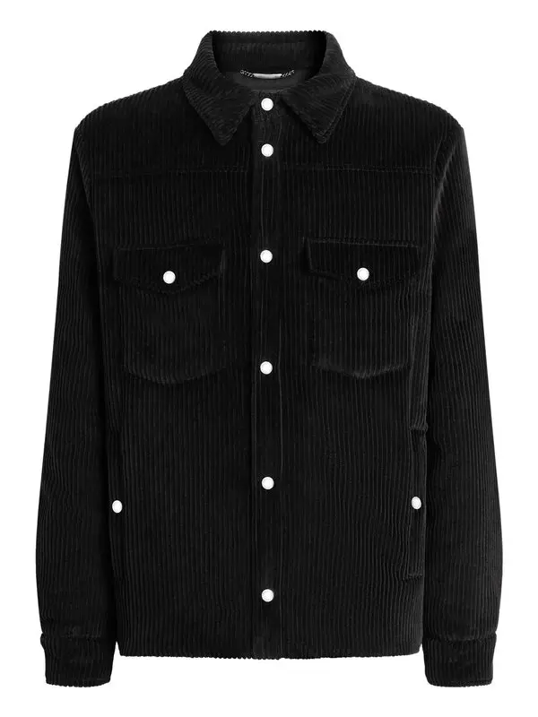 Dolce & Gabbana Padded And Quilted Velvet Shirt Jacket - Black