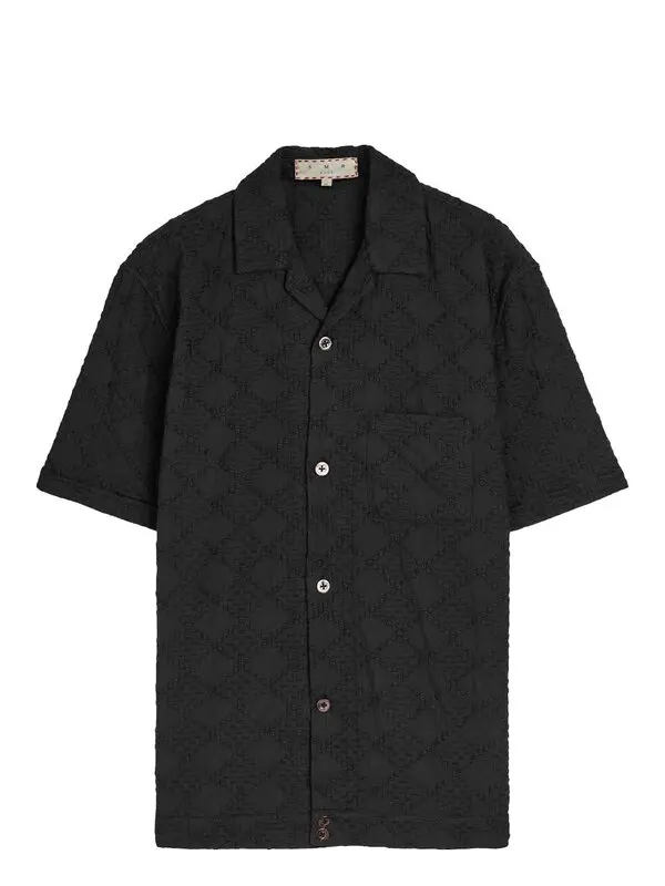SMR DAYS Paraiso Embroidered Cotton Shirt - Black