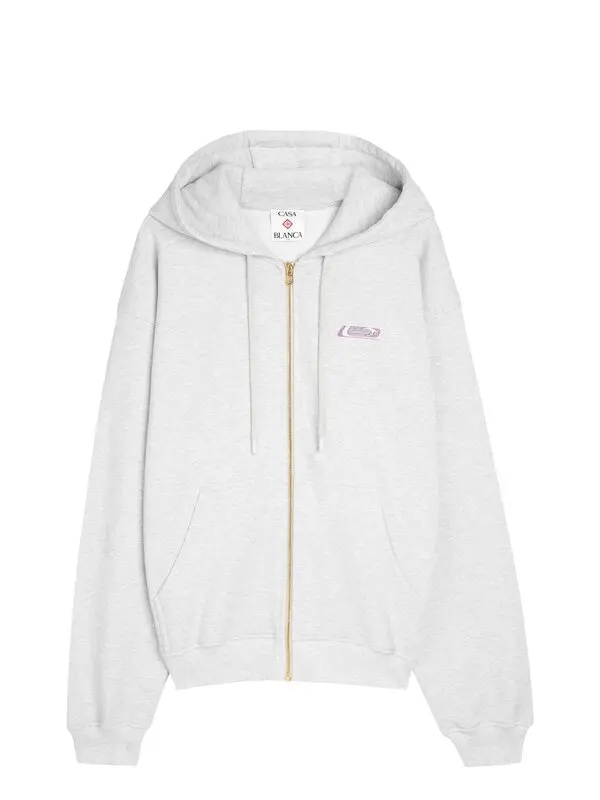 Casablanca Hooded Cotton Sweatshirt - Grey