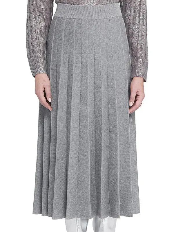 ELLE COLLECTION Pleated Sweater Skirt - Light/pastel Grey