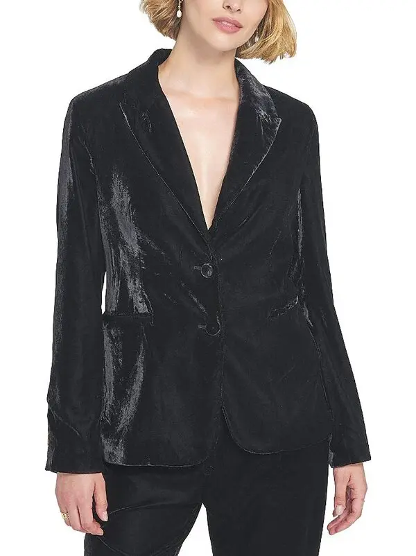 ELLE COLLECTION Velvet Blazer - Black