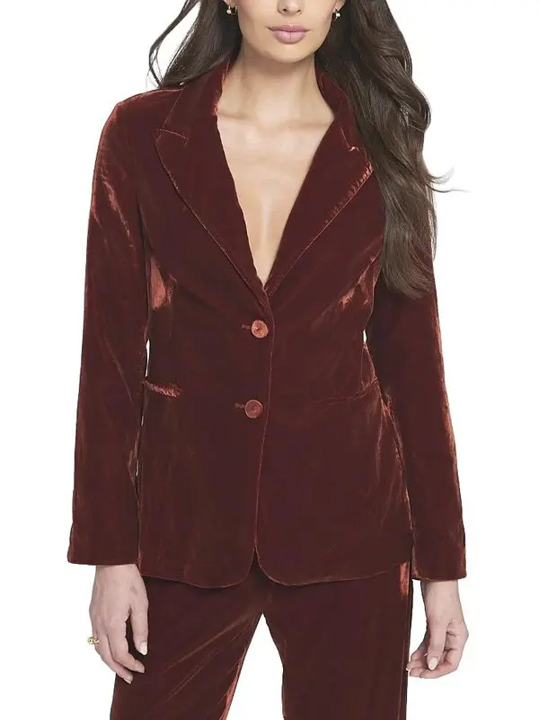 ELLE COLLECTION Velvet Blazer - Dark Orange