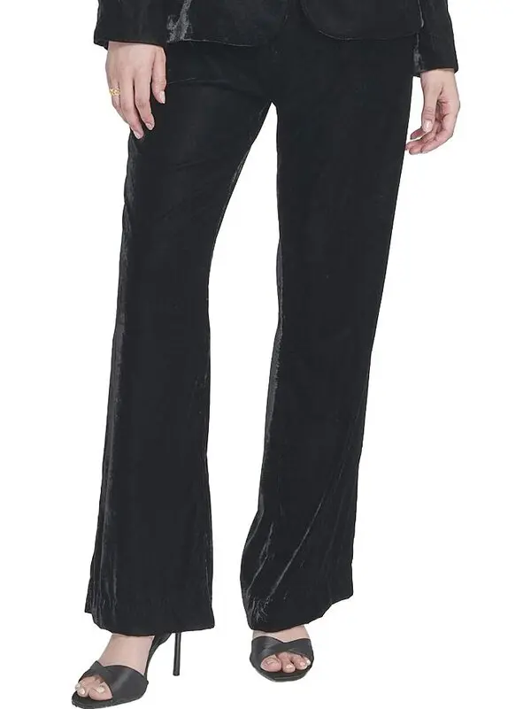 ELLE COLLECTION Velvet Suit Trousers - Black