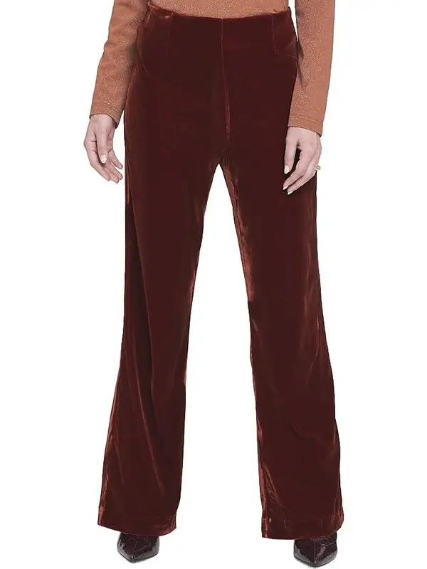ELLE COLLECTION Velvet Suit Trousers - Rust/copper
