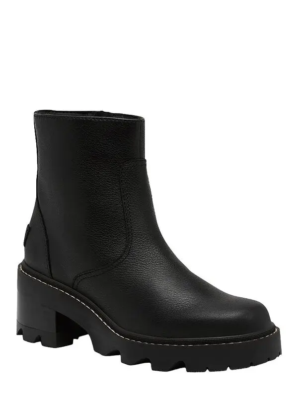 Sorel Joan Now Leather Ankle Boots - Black/black