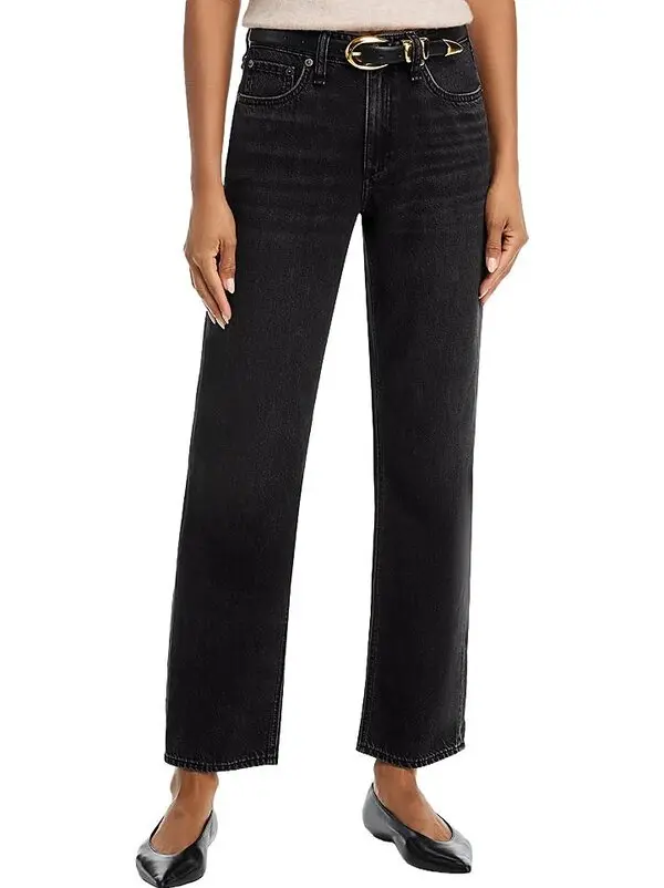 Rag & Bone Featherweight Baggy Dre Low Rise Boyfriend Jeans - Jet Black